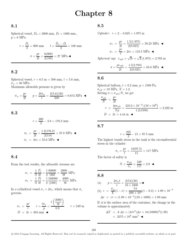 Pytel 2e SI - Chapter 08 | PDF | Pascal (Unit) | Mechanics