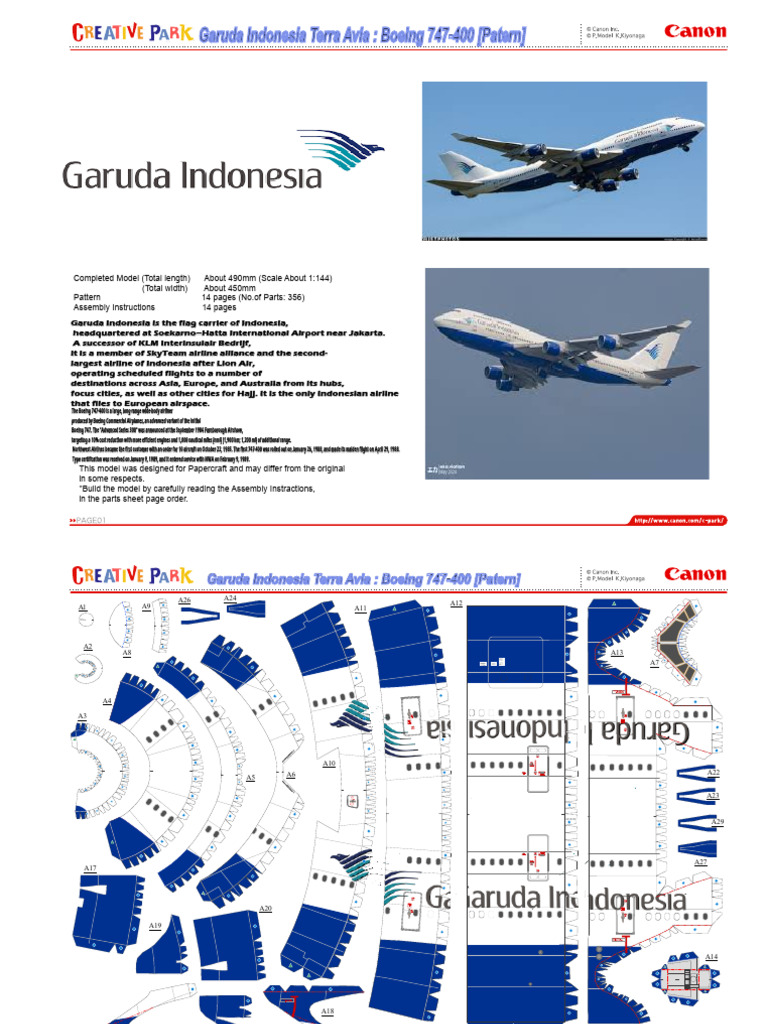Boeing 747 Garuda Indonesia Terra Avia (ER-BOS) Repaint by Safacraft ...