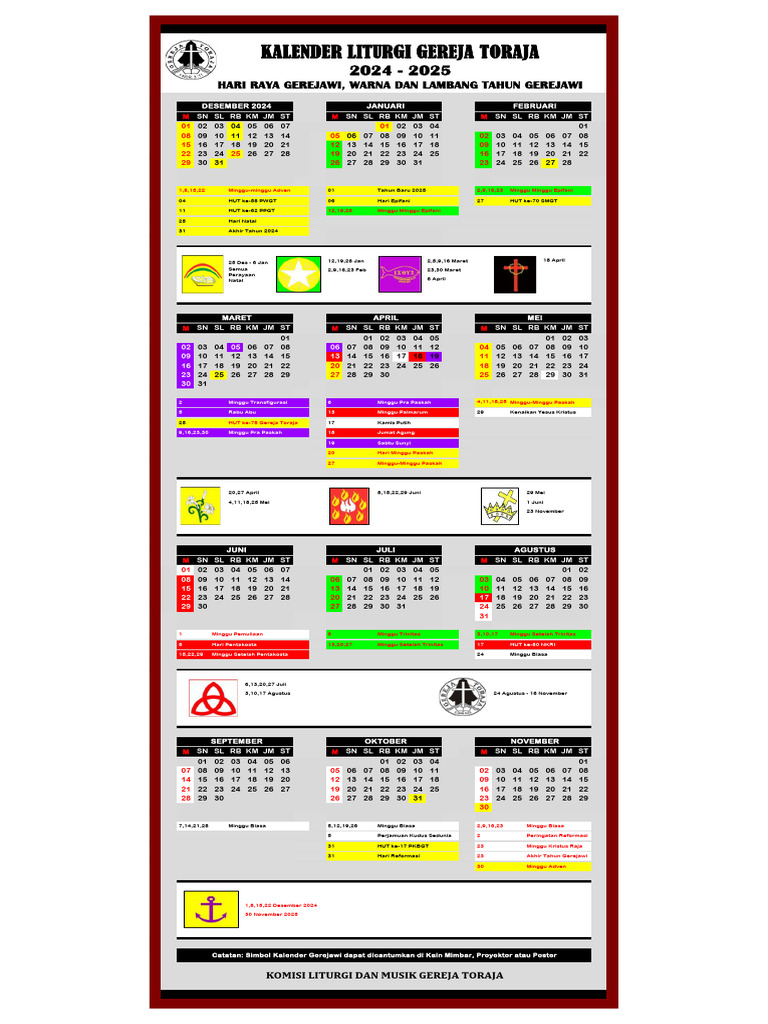 Kalender Liturgi Gereja Toraja 2025 | PDF