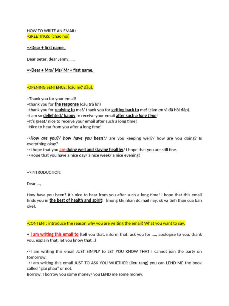 How To Write An Email - K57 | PDF