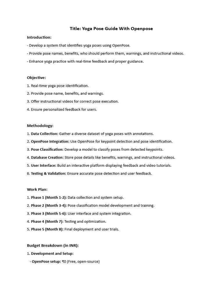 Yoga Pose Guide With Openpose | PDF | User Interface | Data Collection