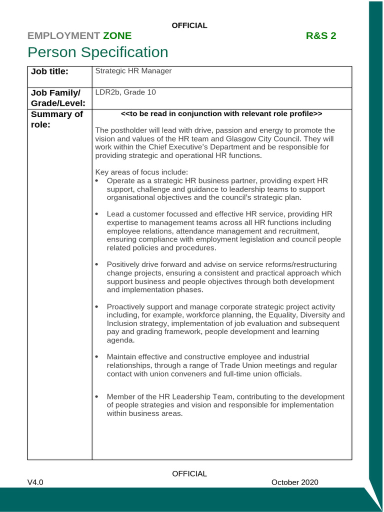 Person specification | PDF | Employment | Human Resource Management