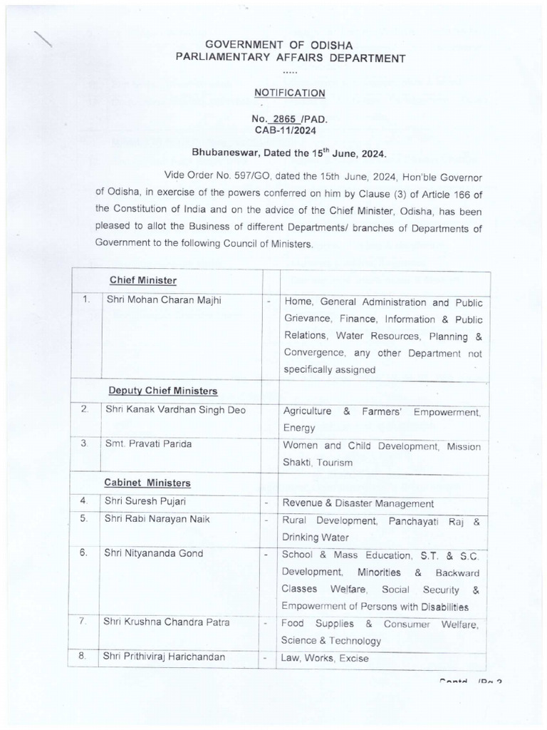Ministers Portfolio | PDF