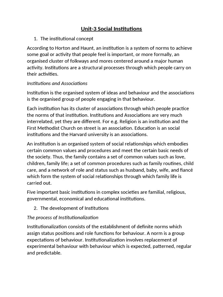 Understanding Social Institutions | PDF | Institution | Bureaucracy
