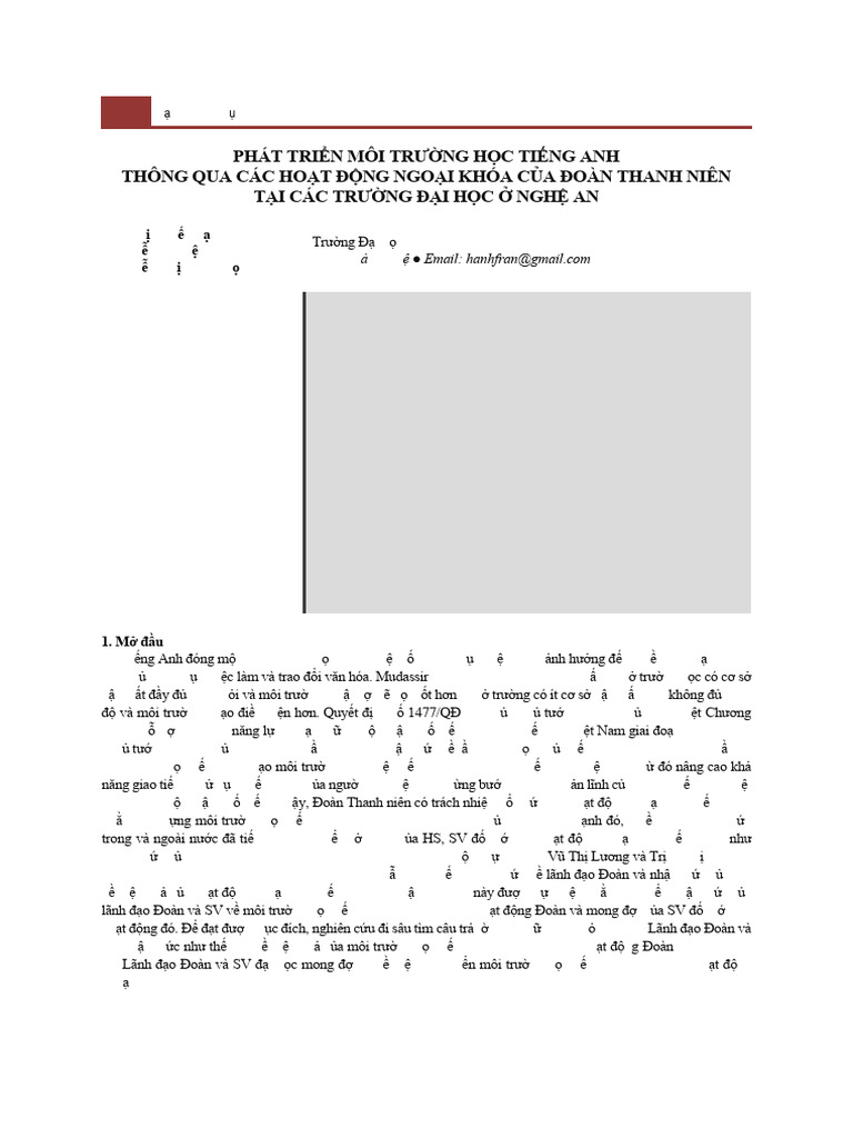 PHT Trin Mi TRNG HC Ting Anh THNG Qua CC Hot NG Ngoi Kha Ca On Thanh Nin Ti CC TRNG I HC NGH An ...