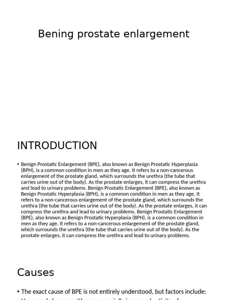 Bening Prostate Enlargement | PDF | Prostate | Genitourinary System