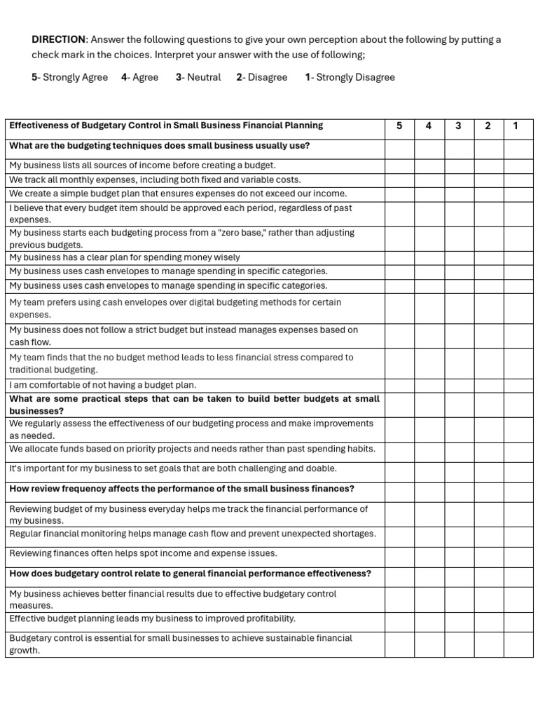 Questionnaire Survey | PDF