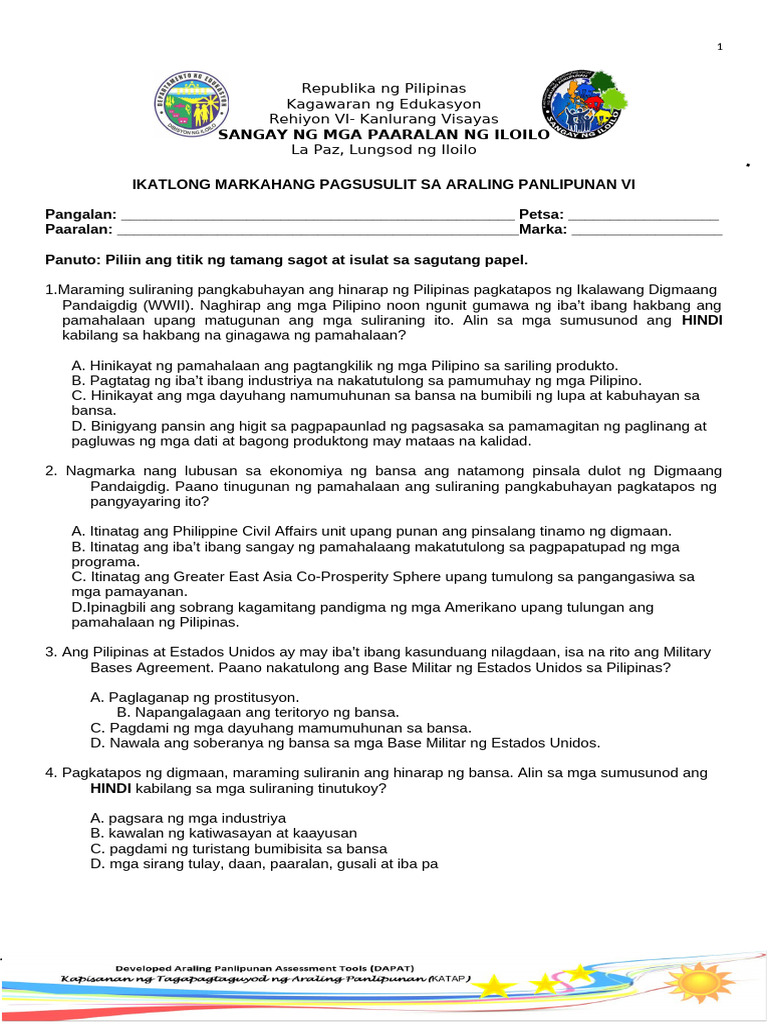 AP6 3rd Quarter | PDF