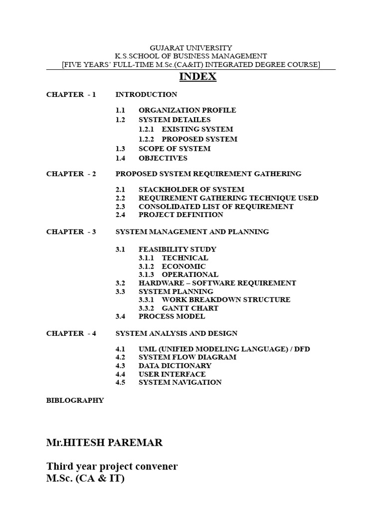 3RD Year Project Index2024 | PDF