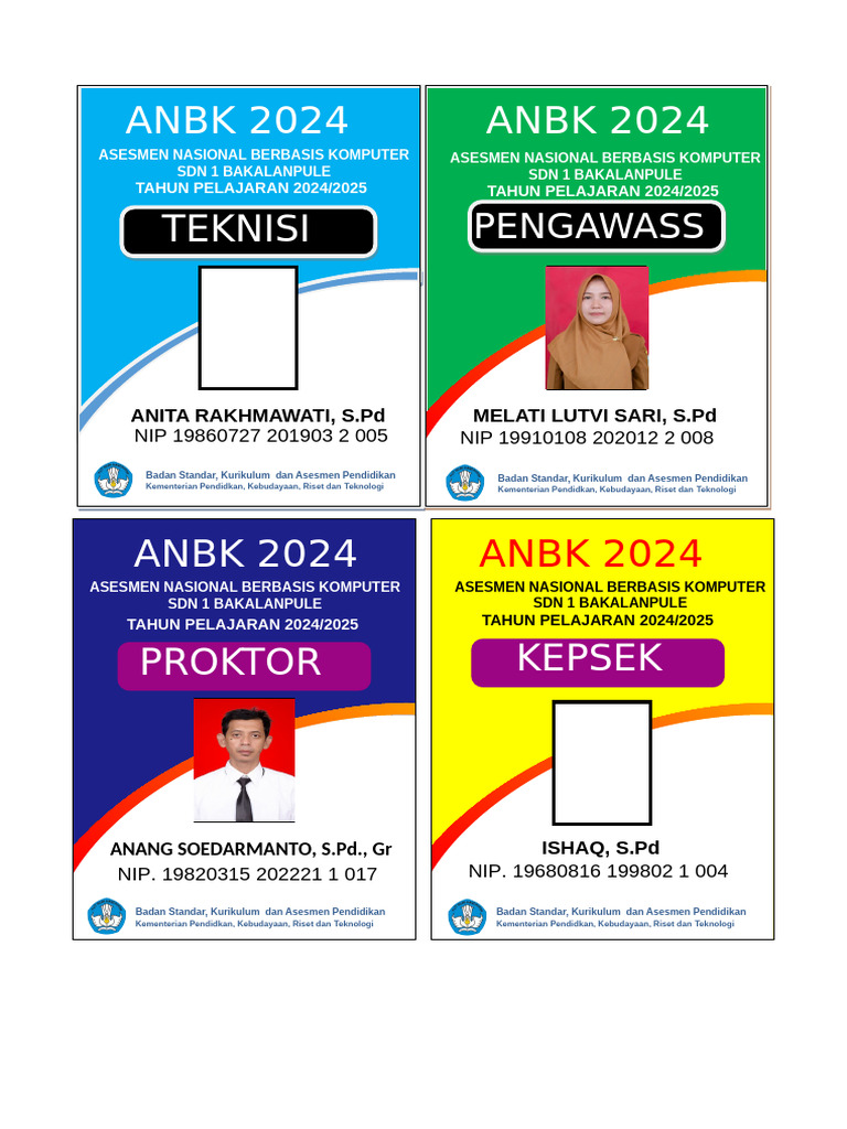 ID Card Panitia ANBK 2021 Format Kosong Siap Edit (1) | PDF