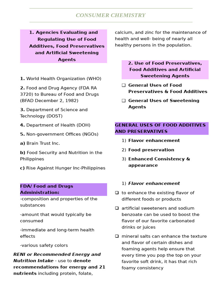 3 NOTES ng conchem | PDF | Foods | Taste