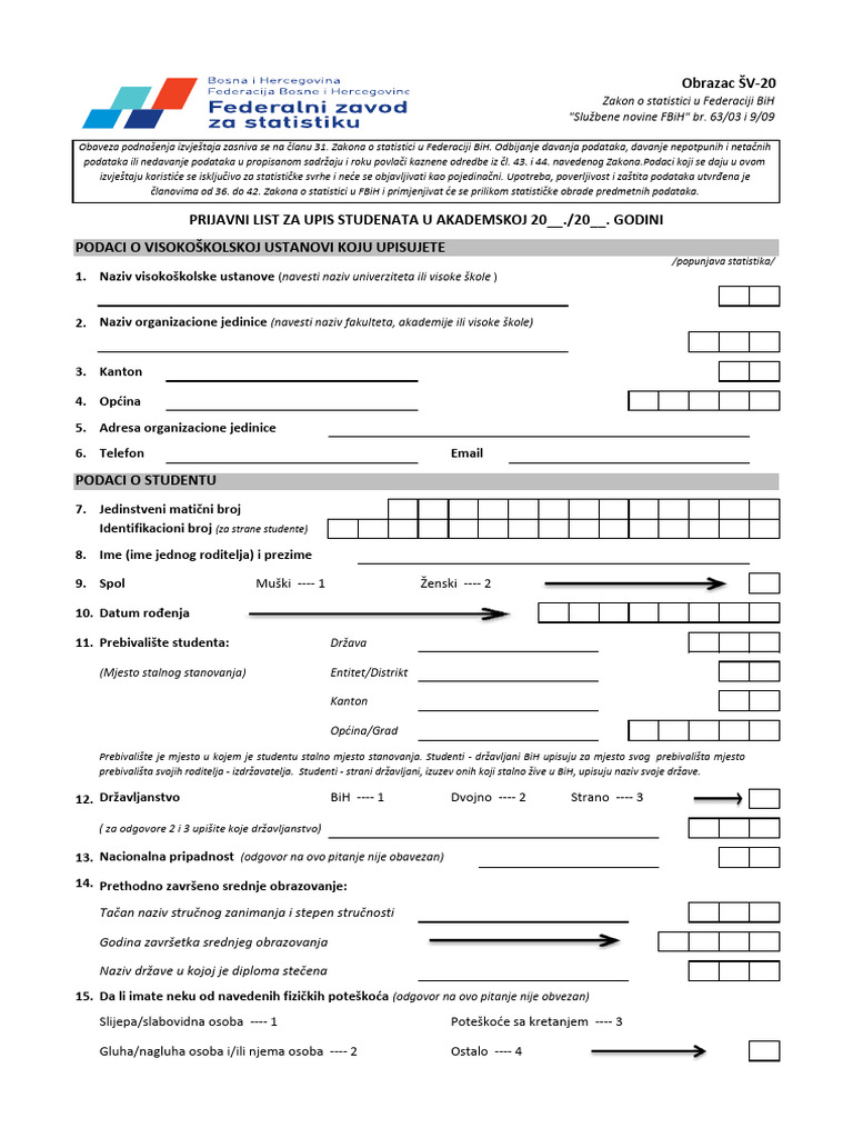 Novi-Obrazac-Prijavni List | PDF