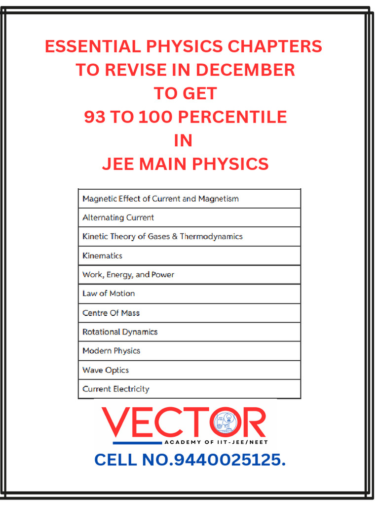 Essential Jee Main Physics Chapters | PDF