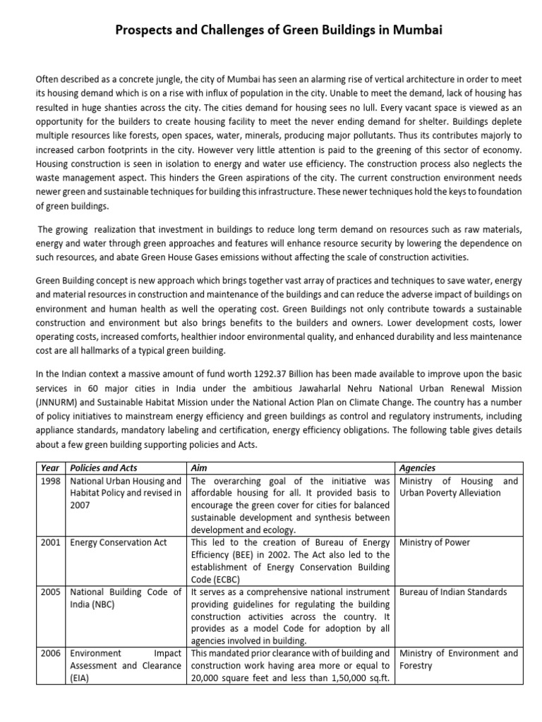 Prospects and Challenges To Green Buildi | PDF | Green Building ...