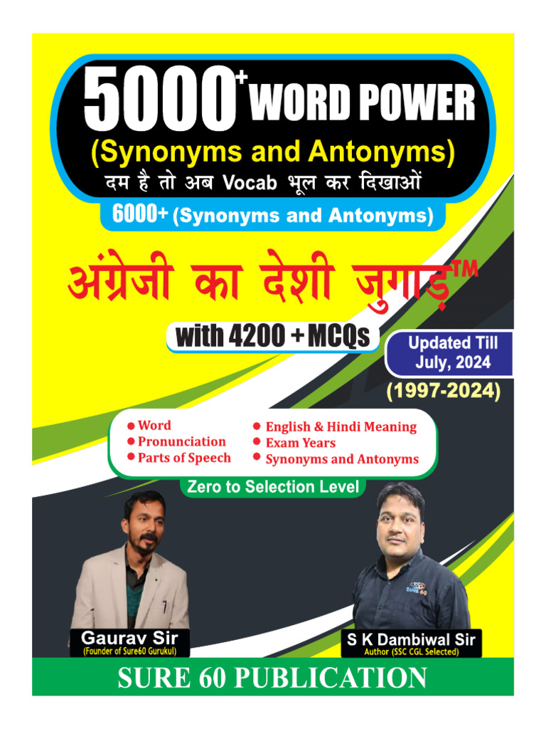 New 5000+ Word Power Synonym & Antonyms Demo File by Dambiwal Sir ...