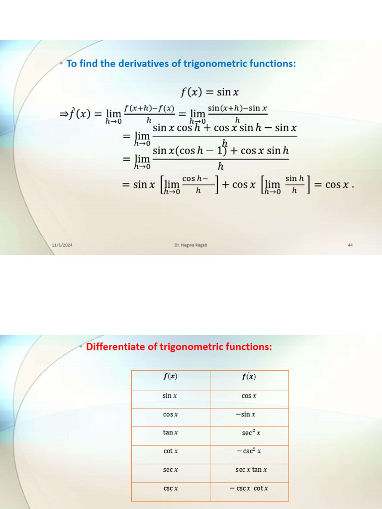 Lecture 4 Calculus | PDF | Mathematical Objects | Triangle Geometry