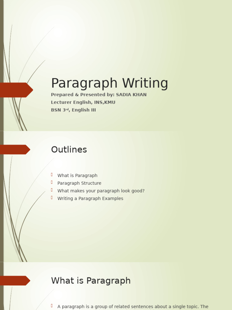 Paragrapgh Writtingslides | PDF | Paragraph