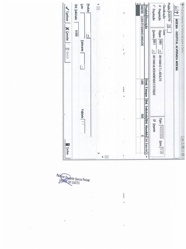 Pedido de Urgencia Uti Adulto - 02142024 - 104456 | PDF