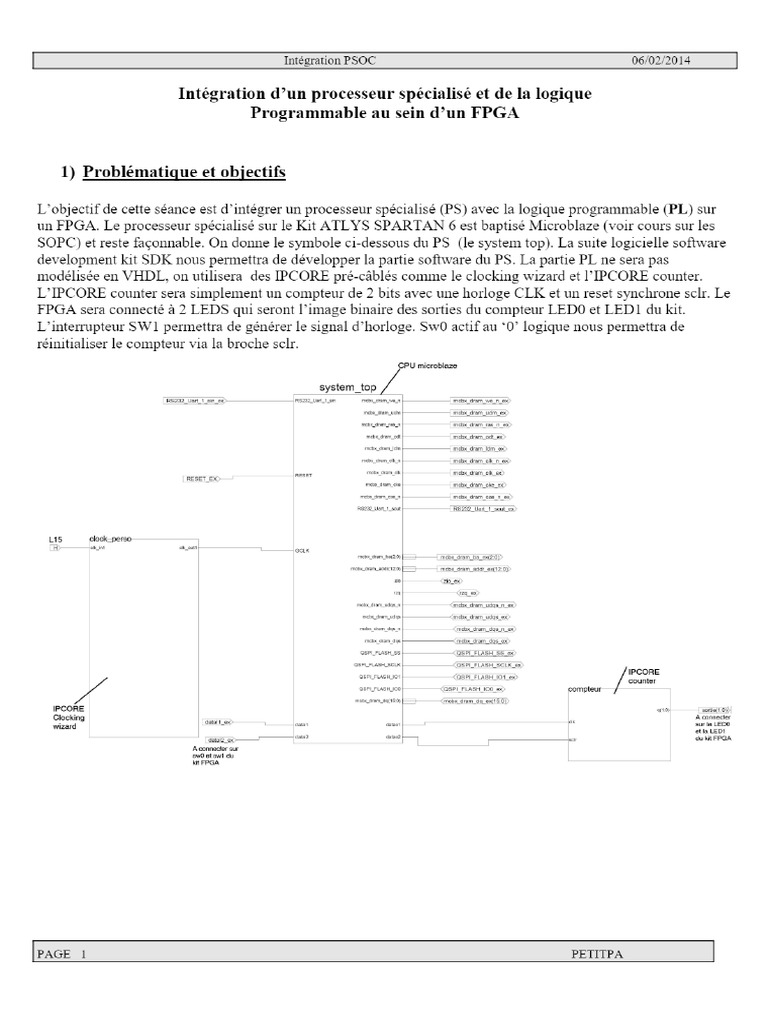 Intégration D'un SOPC Sur FPGA SPARTAN6 XILINX | PDF