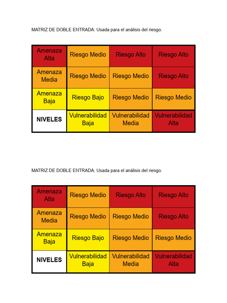 Matriz de Doble Entrada | PDF