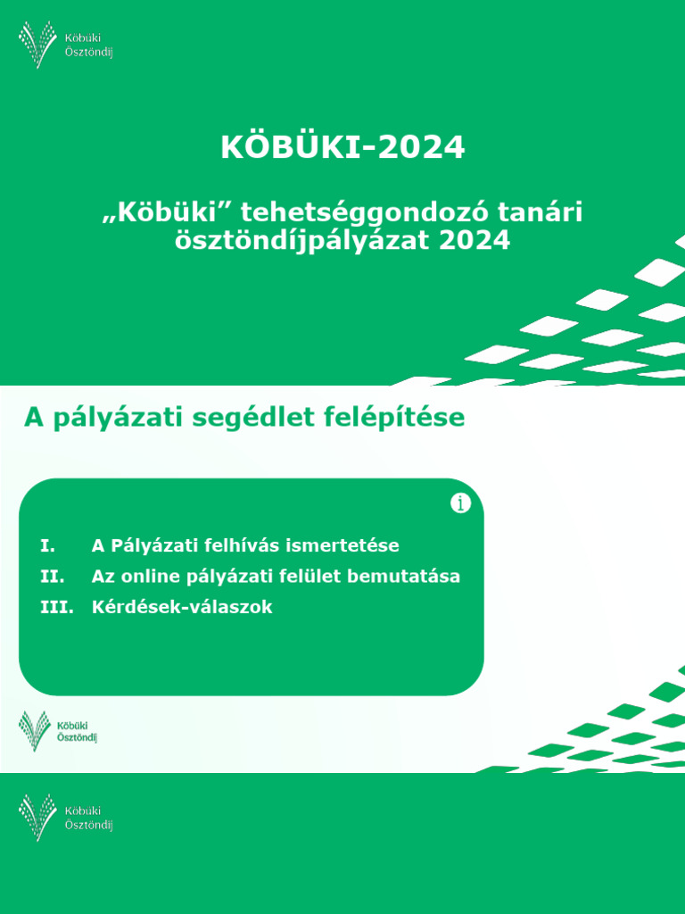 KOBUKI 2024 Palyazati Segedlet | PDF