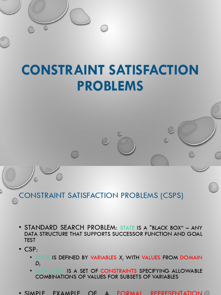 02. [AI - Slides] Search - Constraint Satisfaction Problems | PDF | Theoretical Computer Science ...