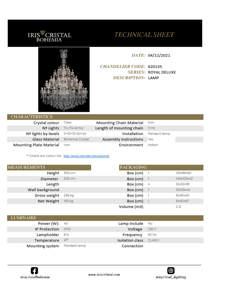 Technical Sheet Royal Deluxe 74L | PDF