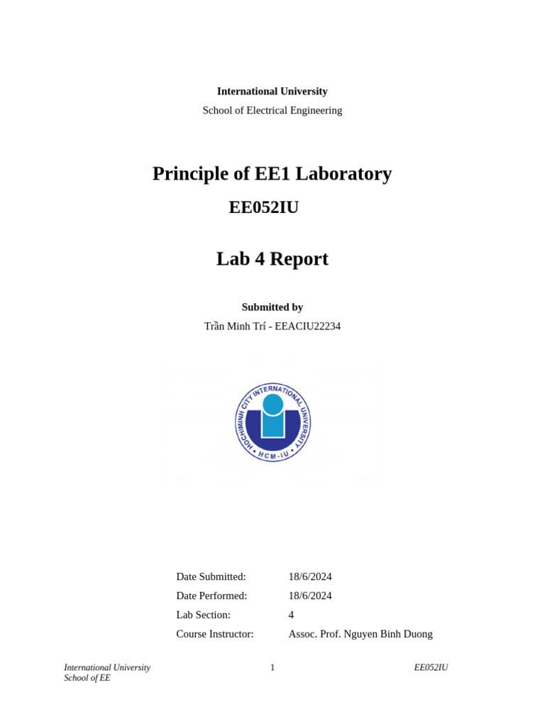 TranMinhTri_Lab5 - Copy | PDF | Operational Amplifier | Amplifier TranMinhTri_Lab5 - Copy | PDF | Operational Amplifier | Amplifier