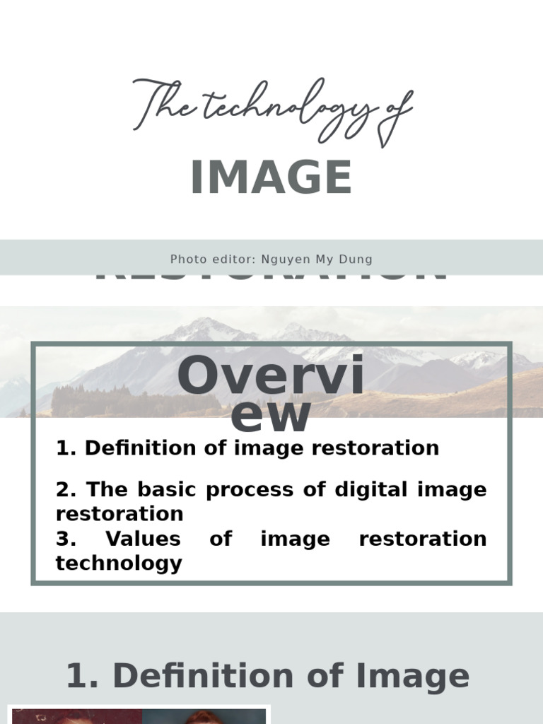 GROUP 3 - NGUYỄN MỸ DUNG - IMAGE RESTORATION | PDF