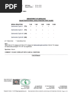 Typhoid Positive Report Format | PDF