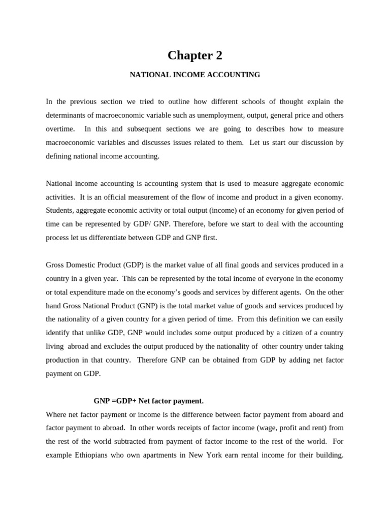 Ch-2 National Income Accounting | PDF | Measures Of National Income And ...