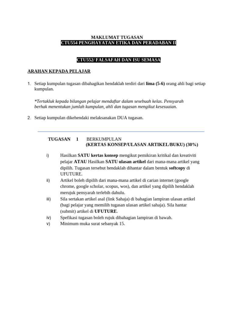 Skema Tugasan CTU554 - CTU552 - 152 | PDF