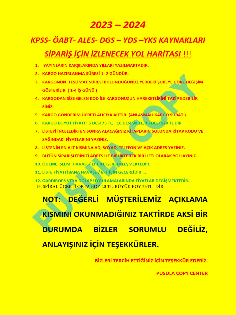 TÜRKİYE GENELİ DENEMELER | PDF