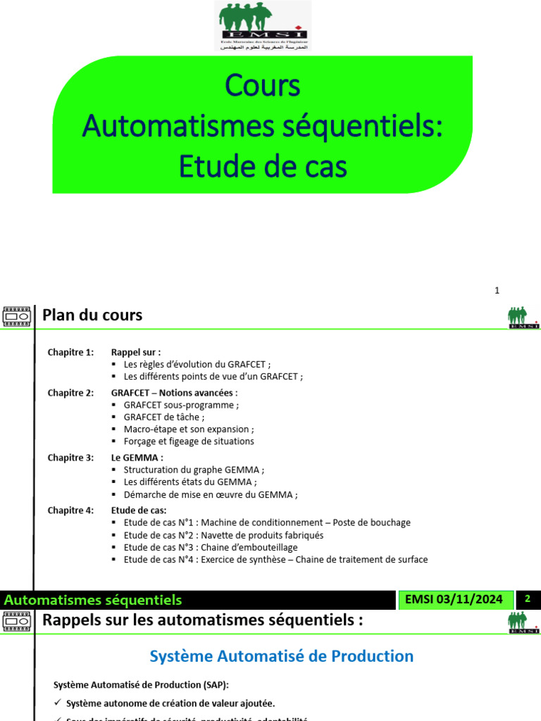Automatismes Séquentiels : Cours Complet | PDF | Capteur | Automate ...