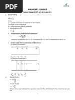 Basic Electrical Engineering Formulas | PDF