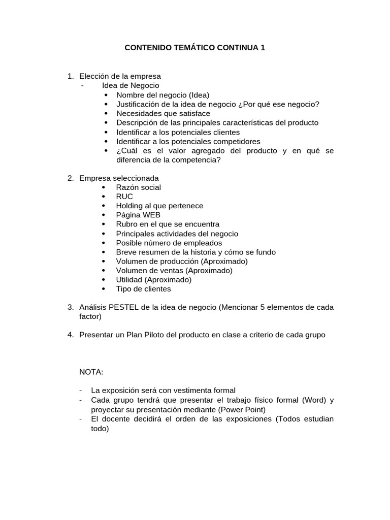 Contenido Temático Continua 1 | PDF