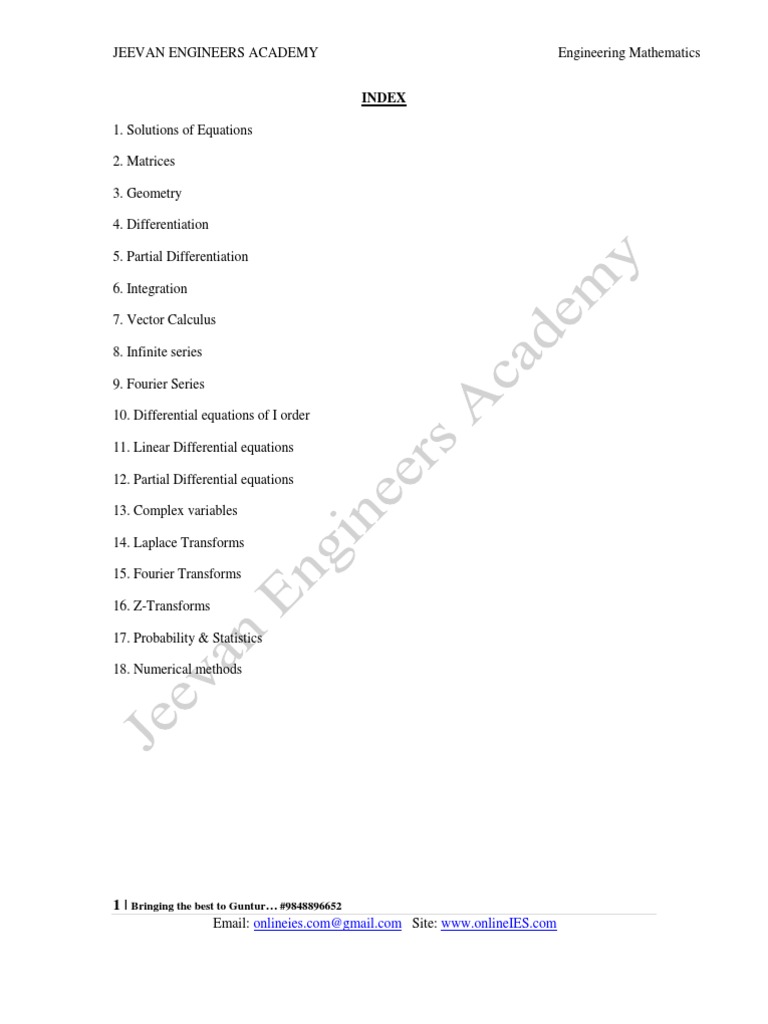 A Comprehensive Guide to Engineering Mathematics | PDF | Determinant ...