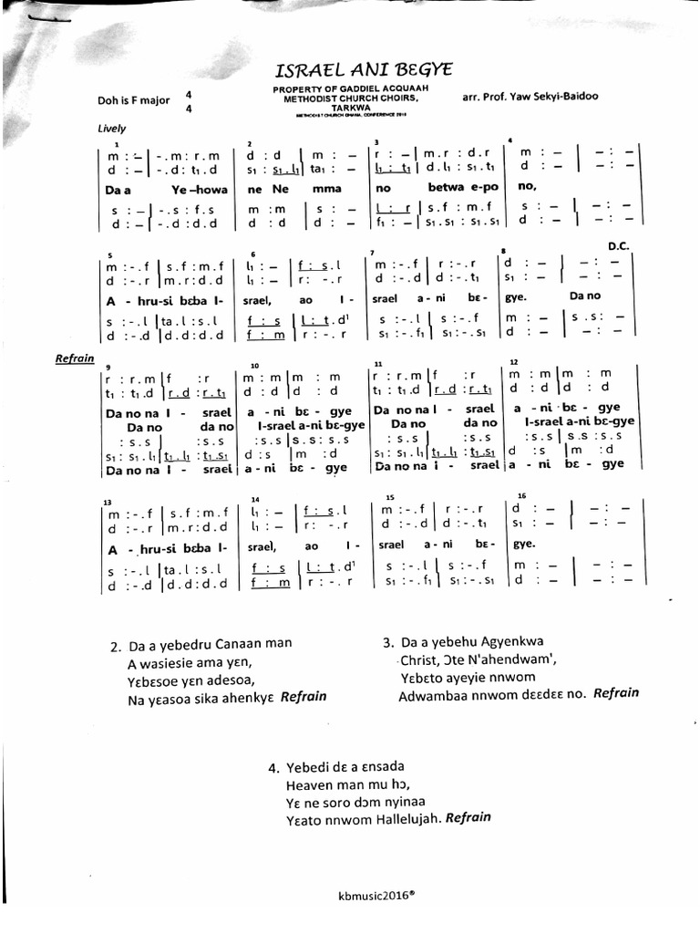 Israel Ani B3gye Tonic | PDF