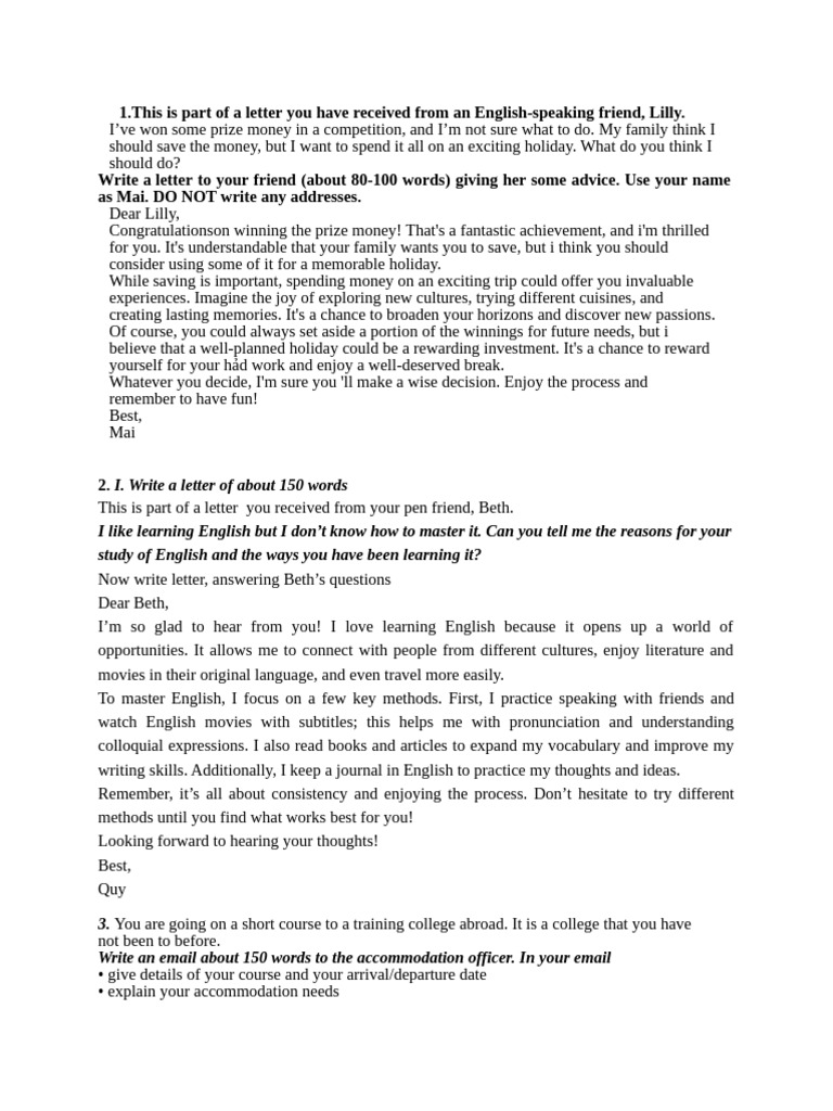 Letter Writing Excercises | PDF | English Language