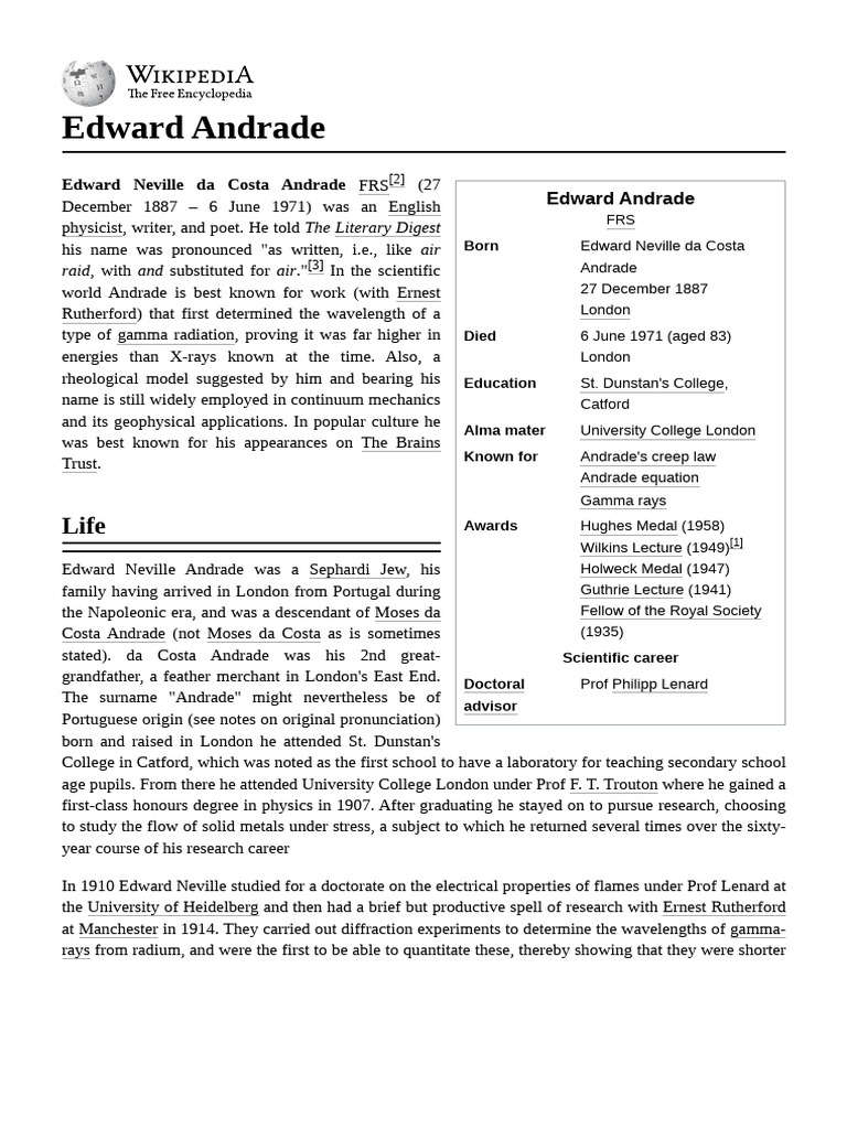 Edward_Andrade | PDF | Physical Sciences