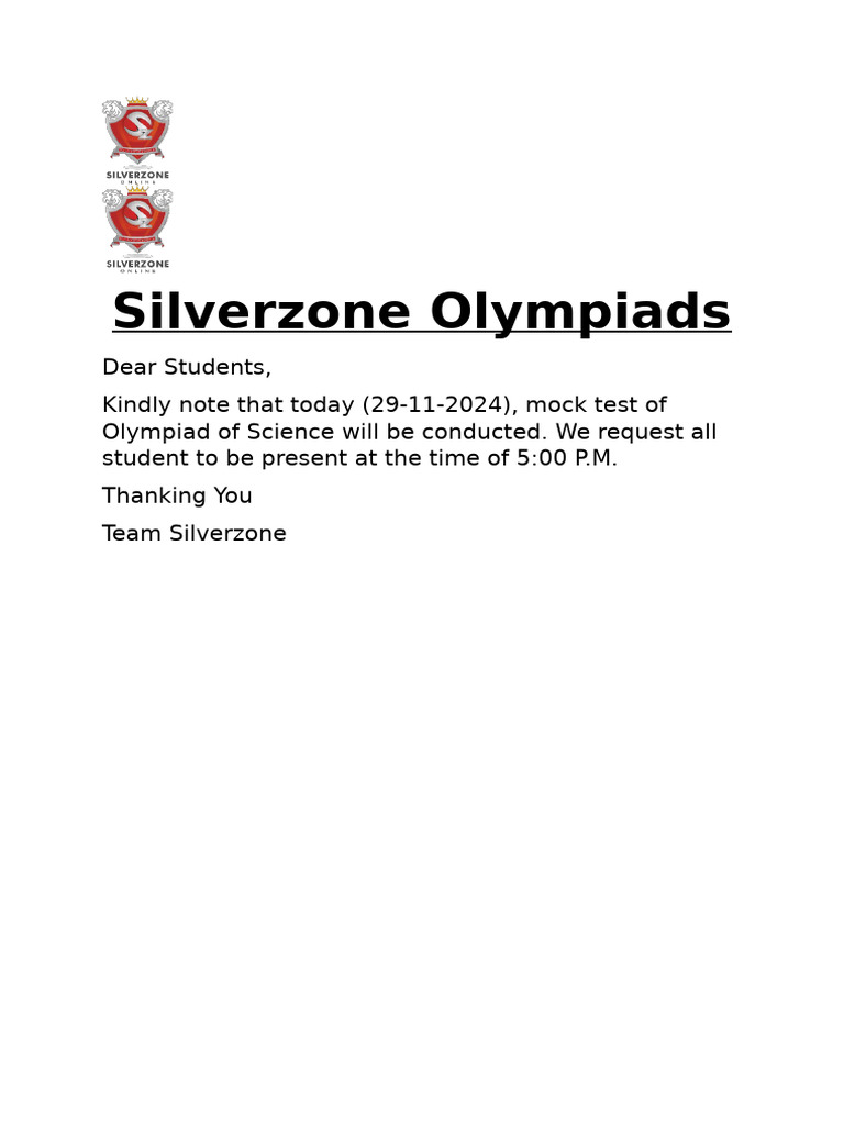 Silverzone Olympiads | PDF