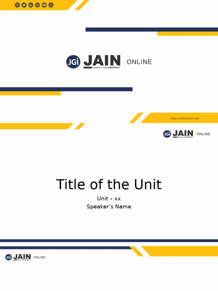 JAIN Online PPT Template. | PDF