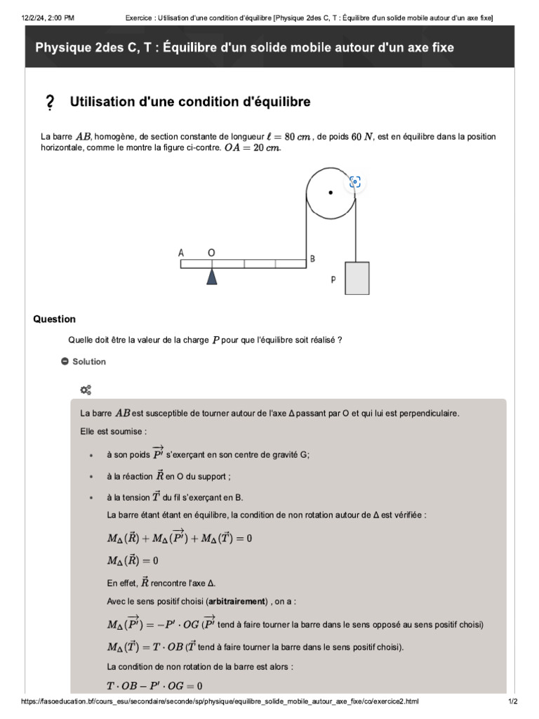 Exercice - Utilisation D - Une Condition .. | PDF