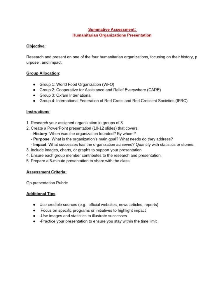 Summative Assessment | PDF