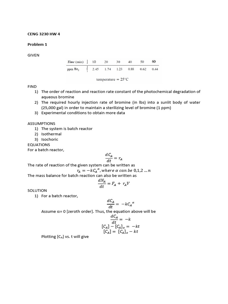 CENG3230 HW4 Solutions | PDF | Process Engineering | Continuum Mechanics