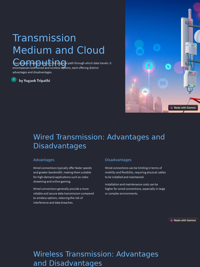 Transmission Medium and Cloud Computing | PDF | Cloud Computing | Wireless Network