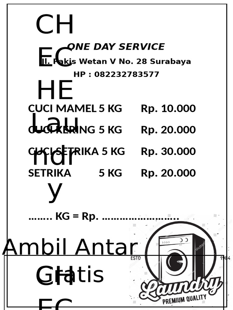 Cheche Laundry | PDF