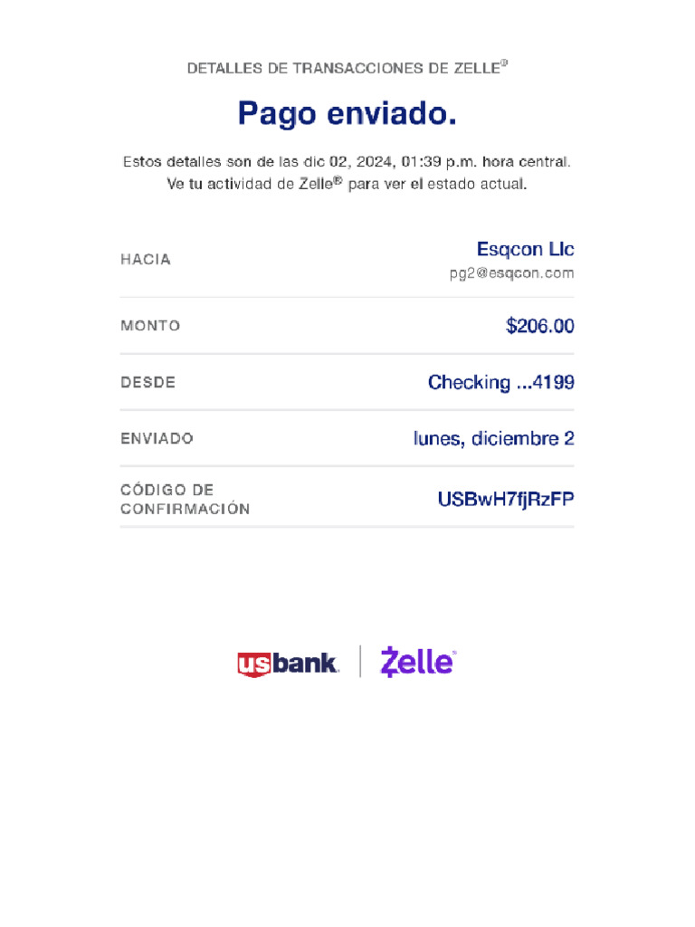 Zelle Transaction Details 12022024143936 | PDF