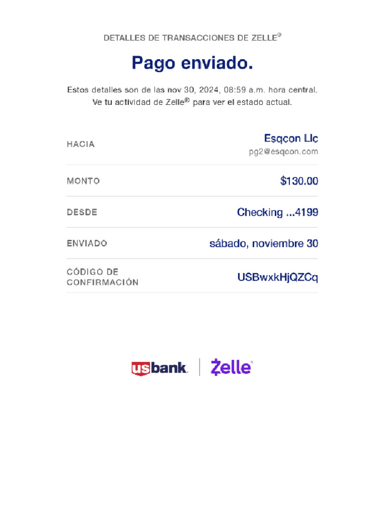 Zelle Transaction Details 11302024095930 | PDF