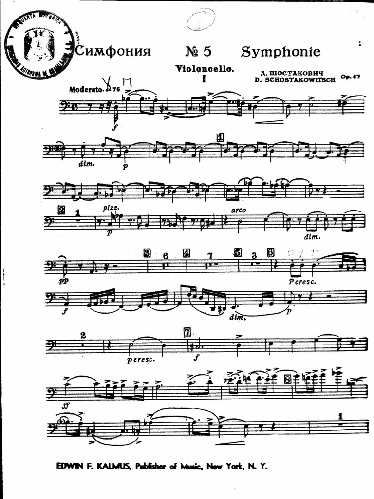 Shostakovich Sinfonía 5 - Cello | PDF